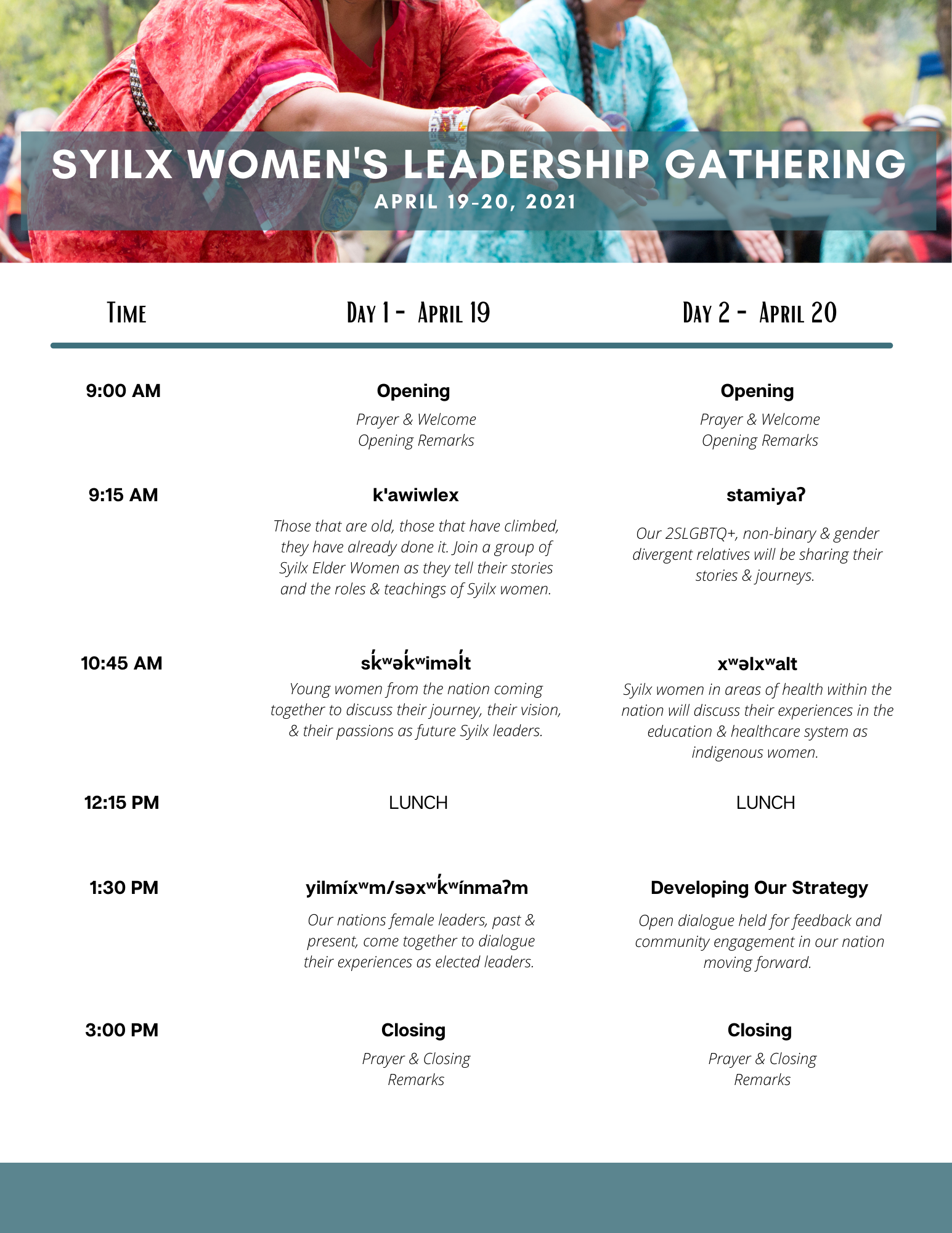 Syilx Women’s Leadership Gathering – Okanagan Nation Alliance